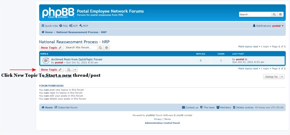 NRP Forum Archive from Postal Employee Network
